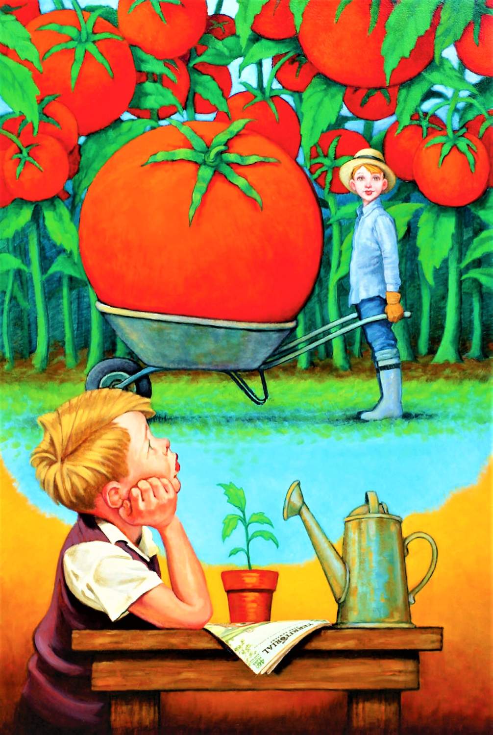 Solve Imagining His Tomato Plant's Future jigsaw puzzle online with 330 ...