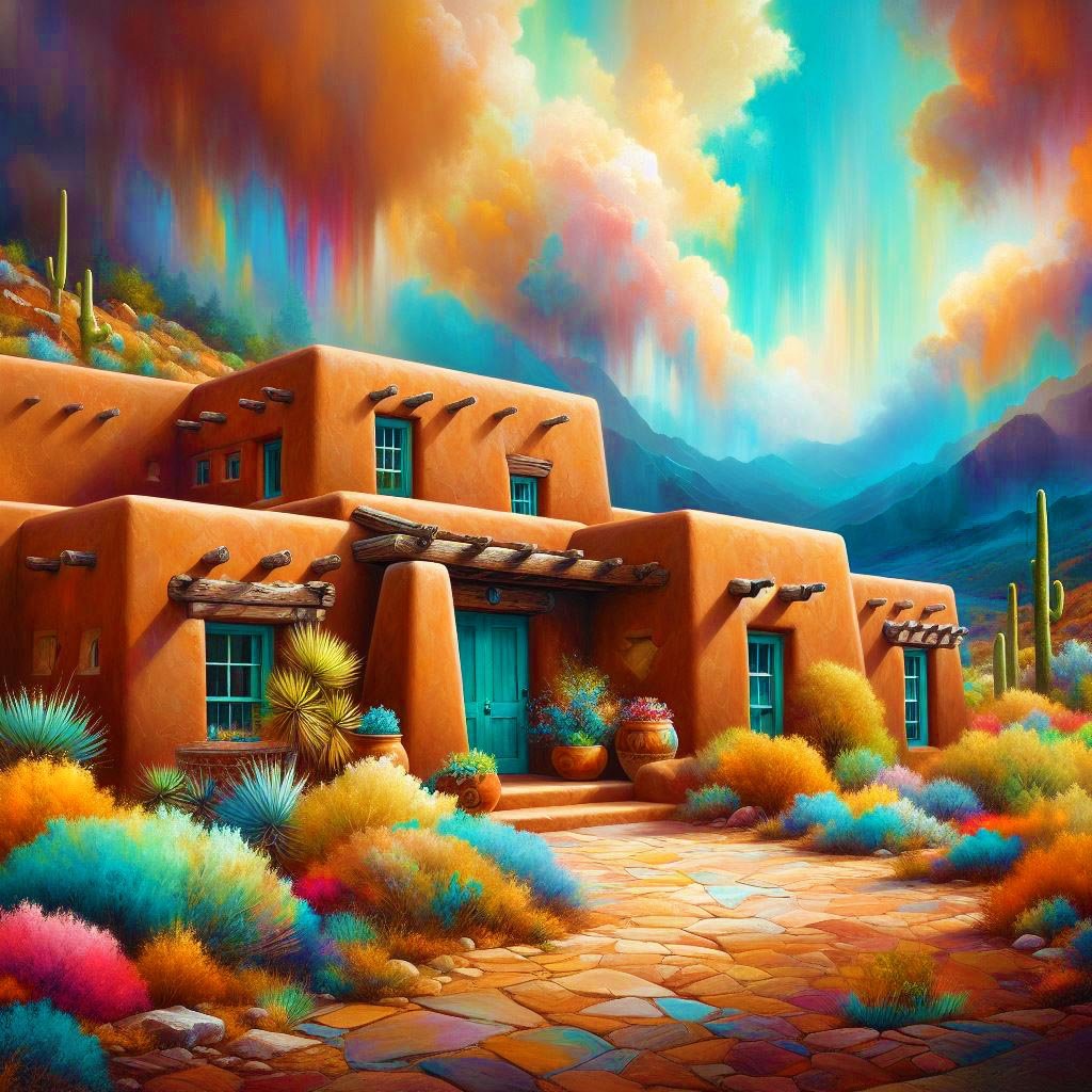 Solve adobe home in the bright & colorful Arizona desert jigsaw puzzle ...