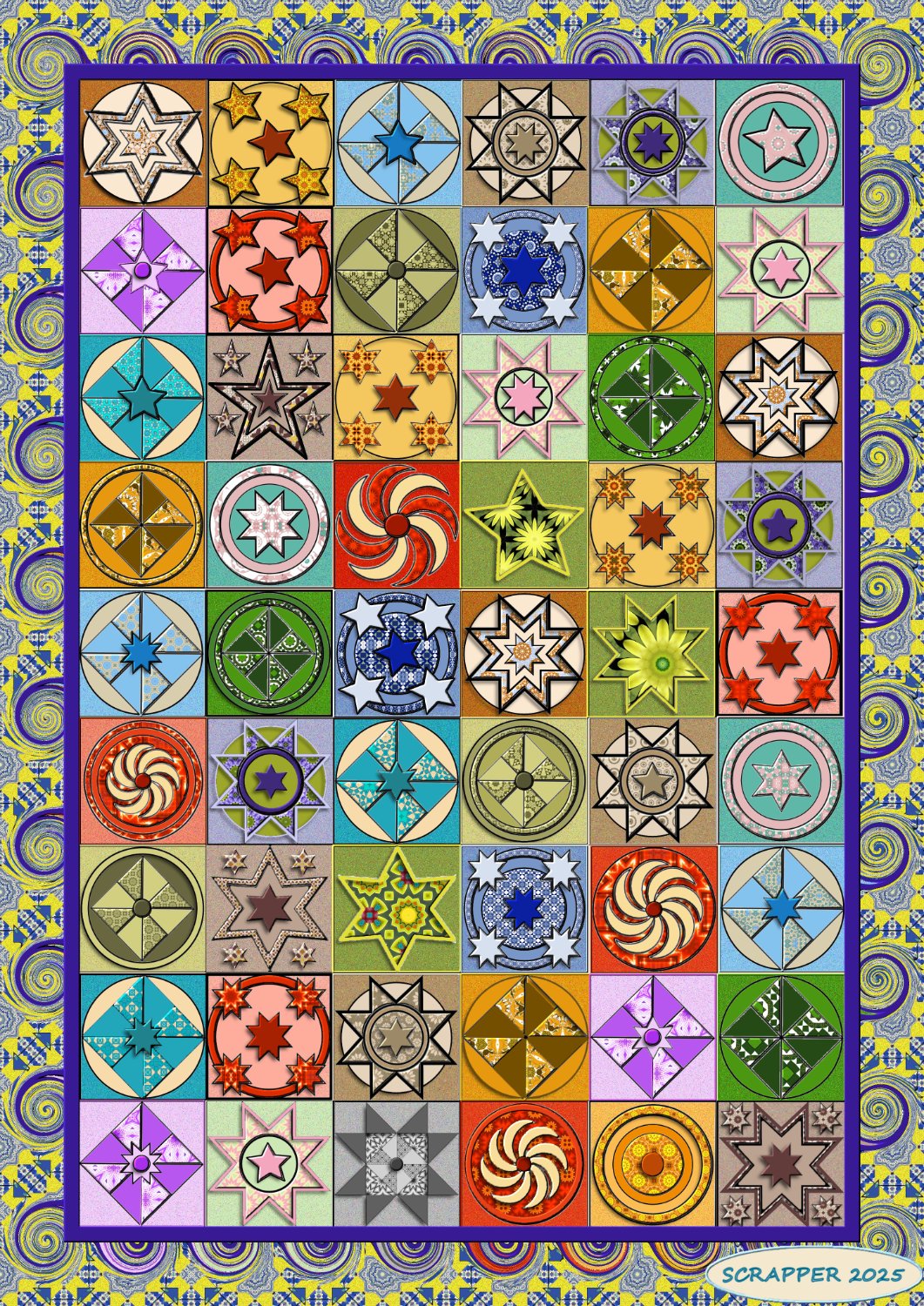 Solve circles pinwheels and stars jigsaw puzzle online with 300 pieces