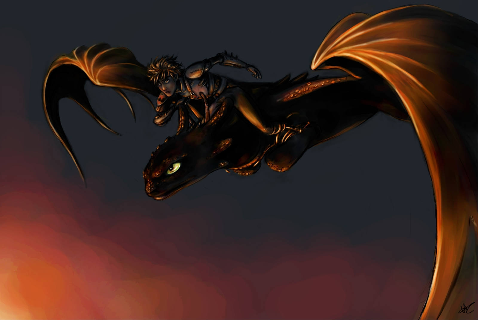 Solve Hiccup and Toothless - Twilight Flight jigsaw puzzle online with ...