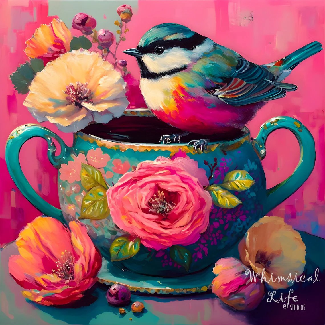 Solve Bird on a Teapot jigsaw puzzle online with 81 pieces