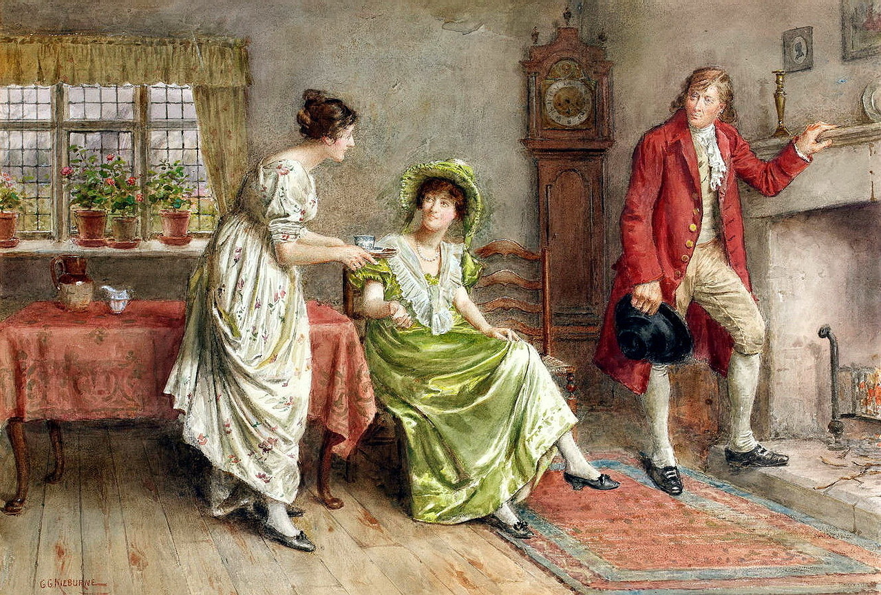 Solve George Goodwin Kilburne - A Visit from the Parson jigsaw puzzle ...