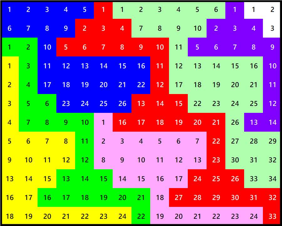 Solve Number 1187 gerrymandered 180 jigsaw puzzle online with 180 pieces
