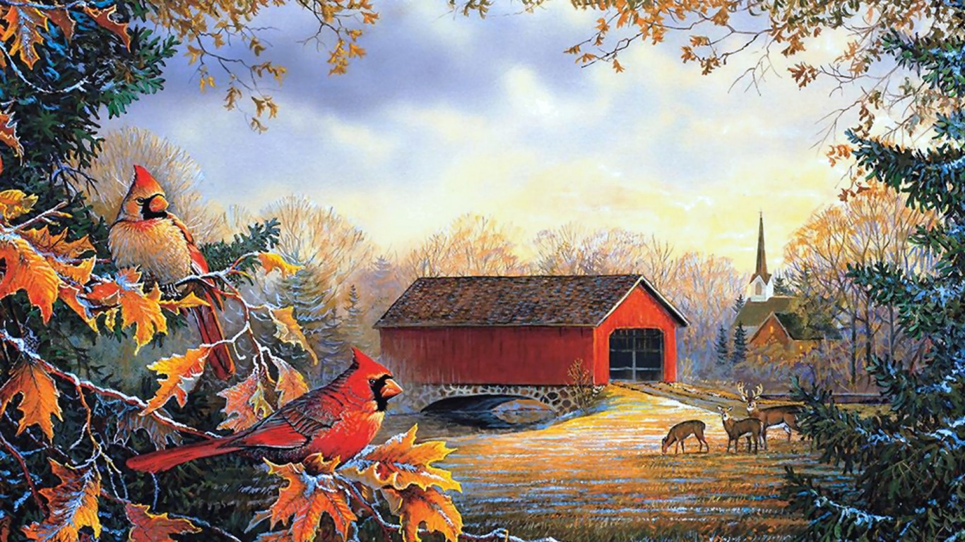 Solve a Autumn Red River Crossing jigsaw puzzle online with 112 pieces
