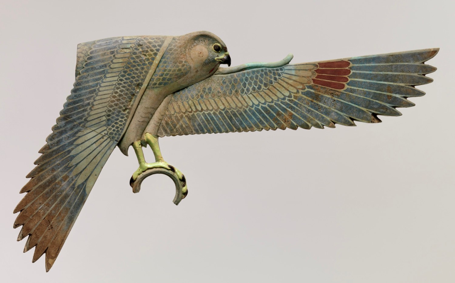 Solve Inlay Depicting a Falcon with Spread Wings, Late Period–Ptolemaic ...