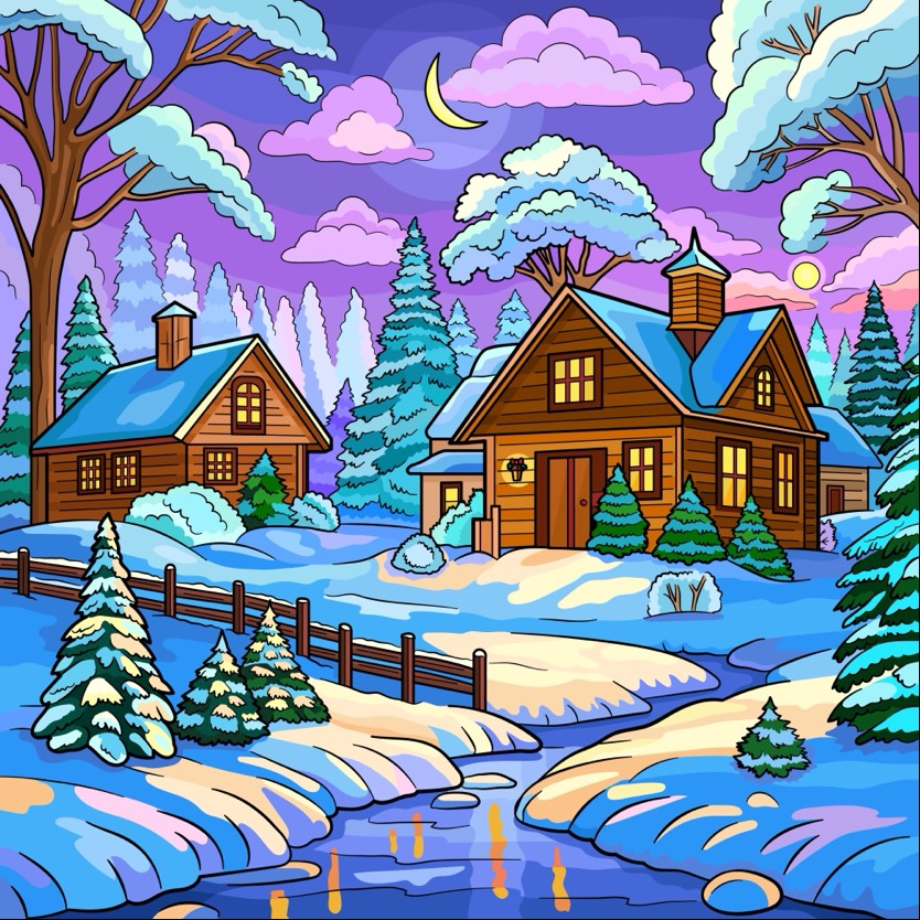 Solve Winter Scene jigsaw puzzle online with 25 pieces