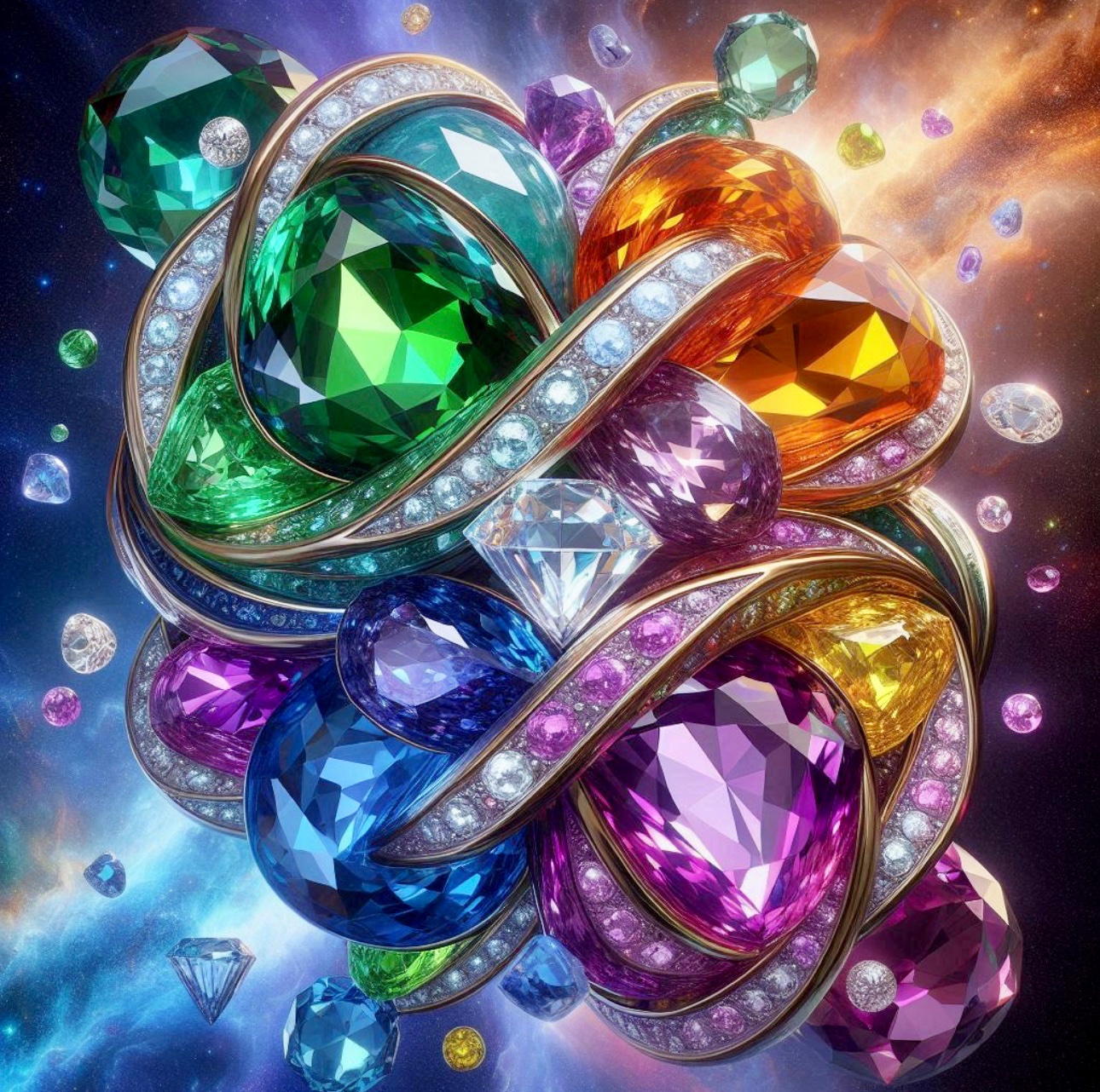 Solve Bling Cluster jigsaw puzzle online with 81 pieces