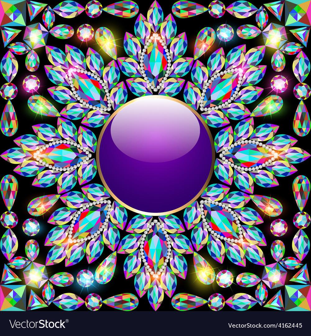 Solve Colorful Gem Design jigsaw puzzle online with 56 pieces