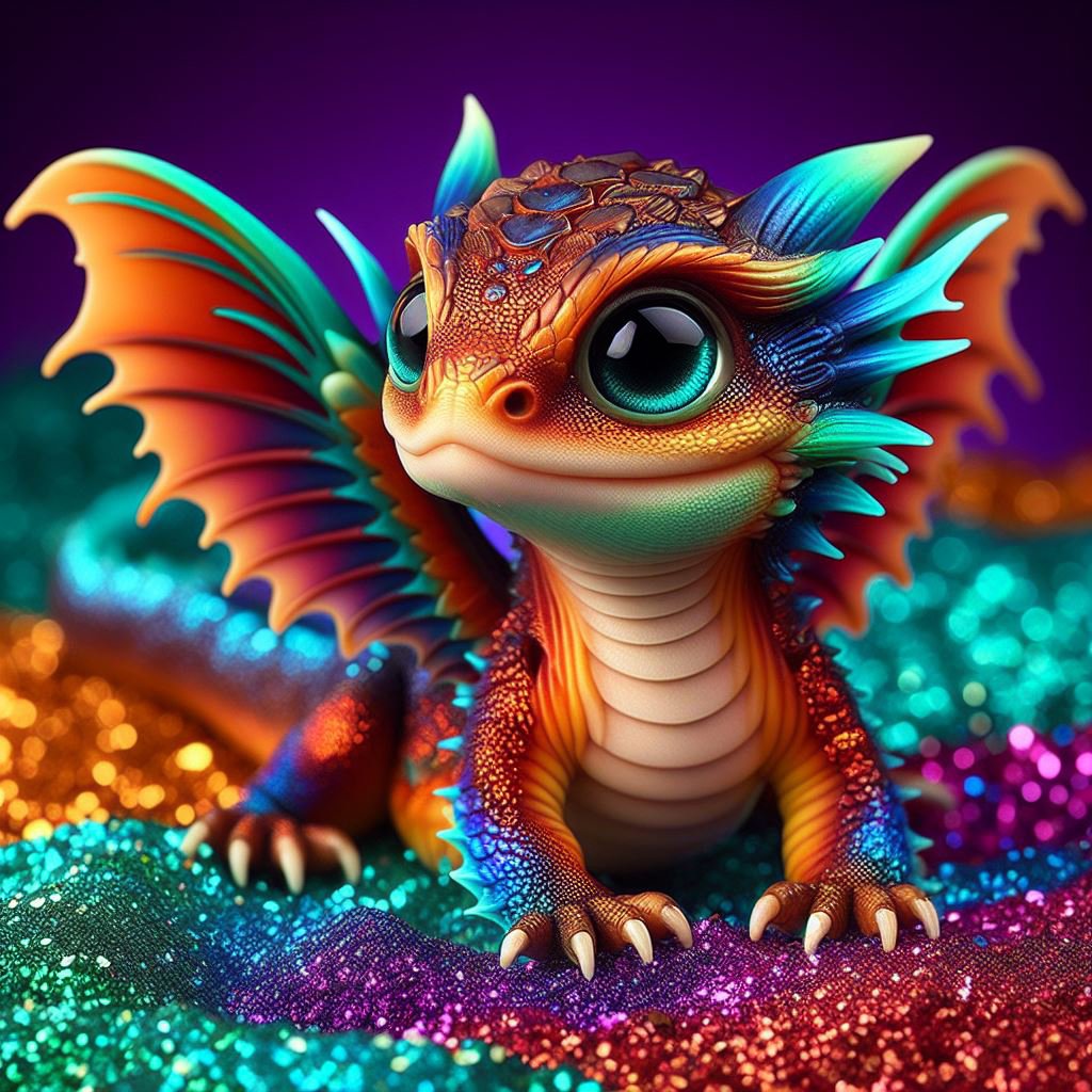 Solve Azar the adorable baby dragon jigsaw puzzle online with 64 pieces