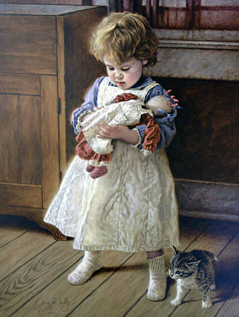 Solve 'Playmates' By Jim Daly jigsaw puzzle online with 35 pieces