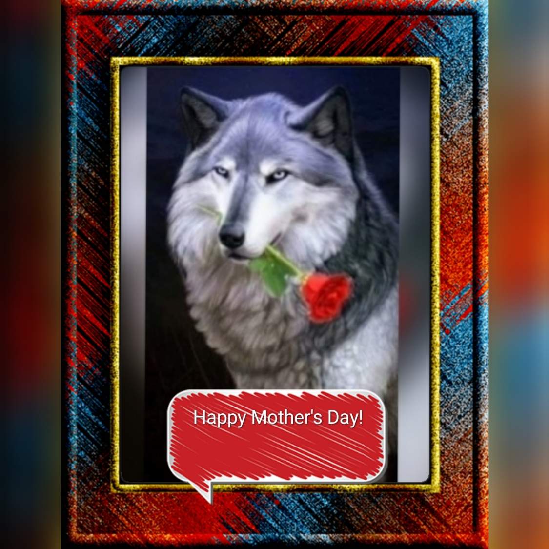 Solve A very considered wolf, has a pretty red rose! jigsaw puzzle ...