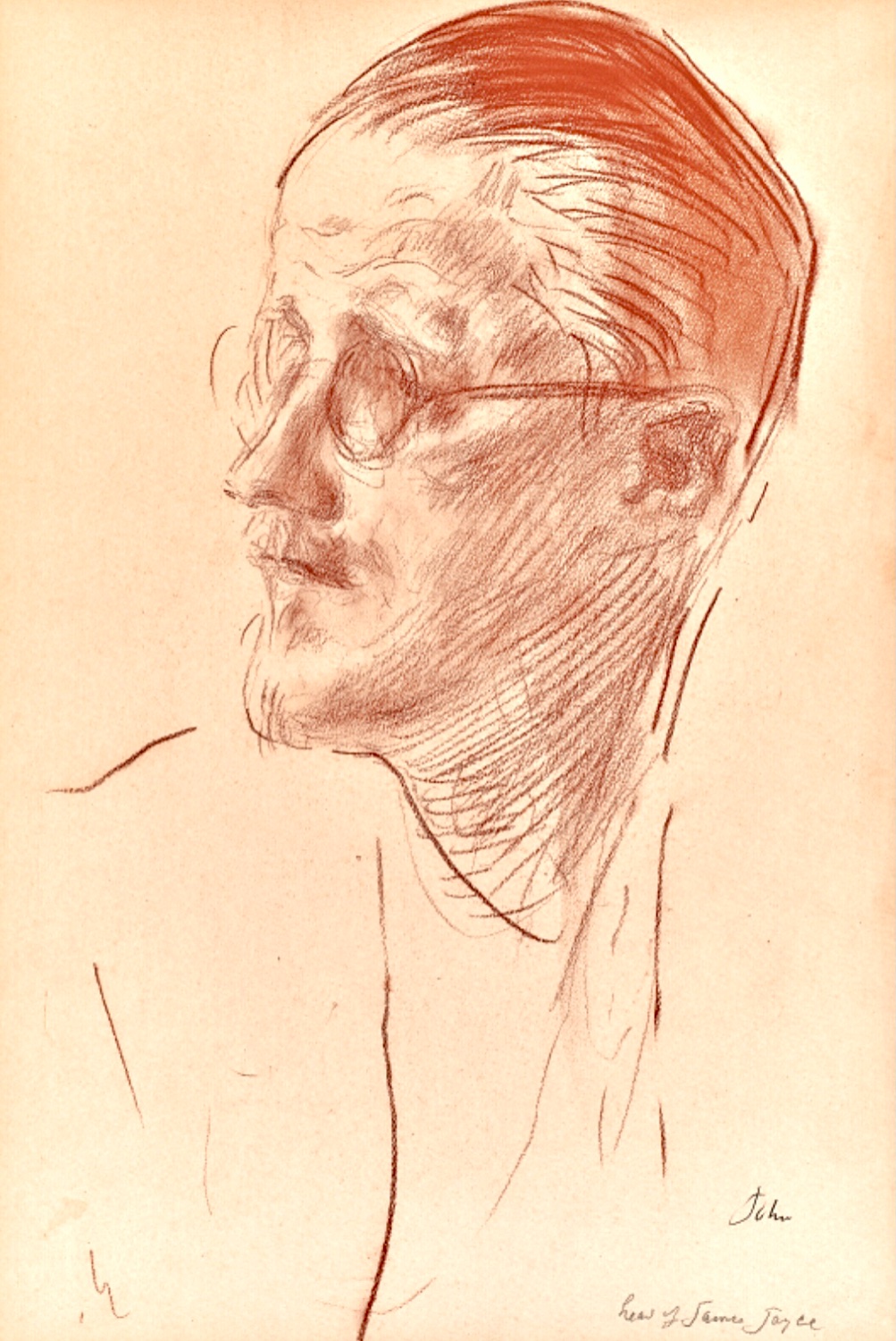 Solve Head of James Joyce, 1930, Augustus John, O.M., R.A. (1878-1961 ...