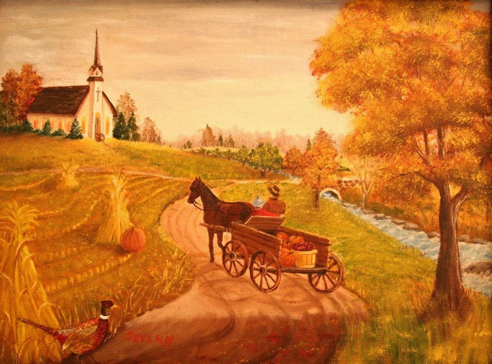 Solve Vintage Church and Traveler by Carol Severn jigsaw puzzle online ...