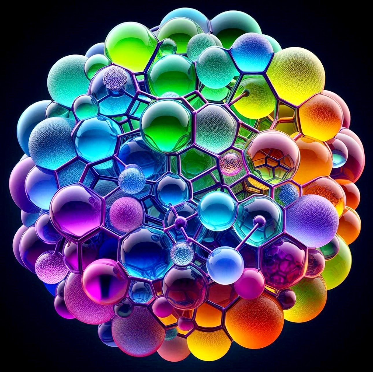 Solve Rainbow Nucleus jigsaw puzzle online with 49 pieces