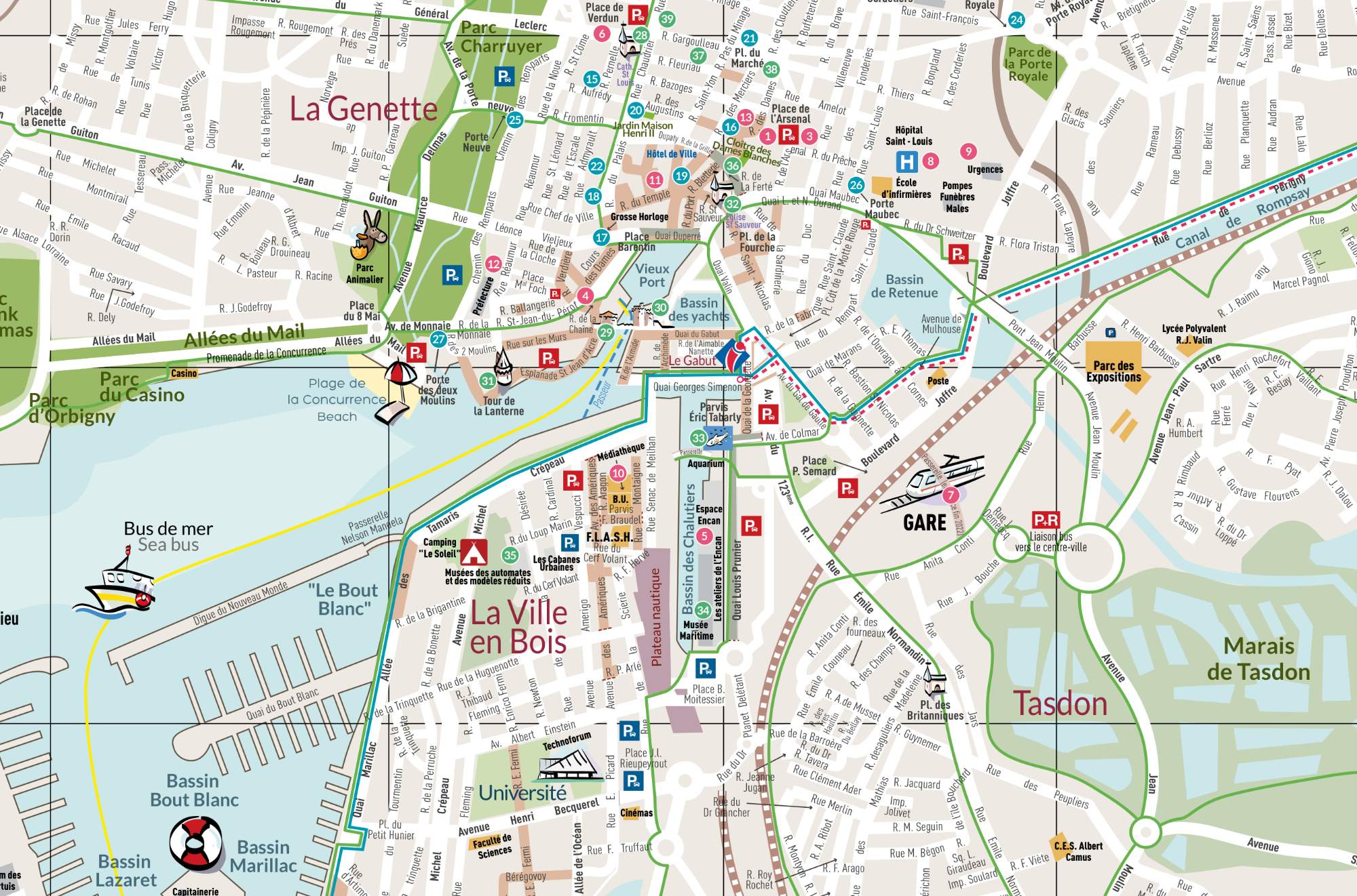 Jigsaw Puzzle | La Rochelle City Centre Map | 600 pieces | Jigidi