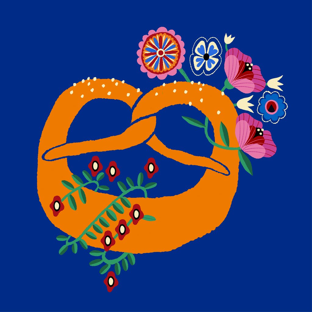 Solve Wikimania_2024_Pretzel_illustration_(blue_background) jigsaw ...