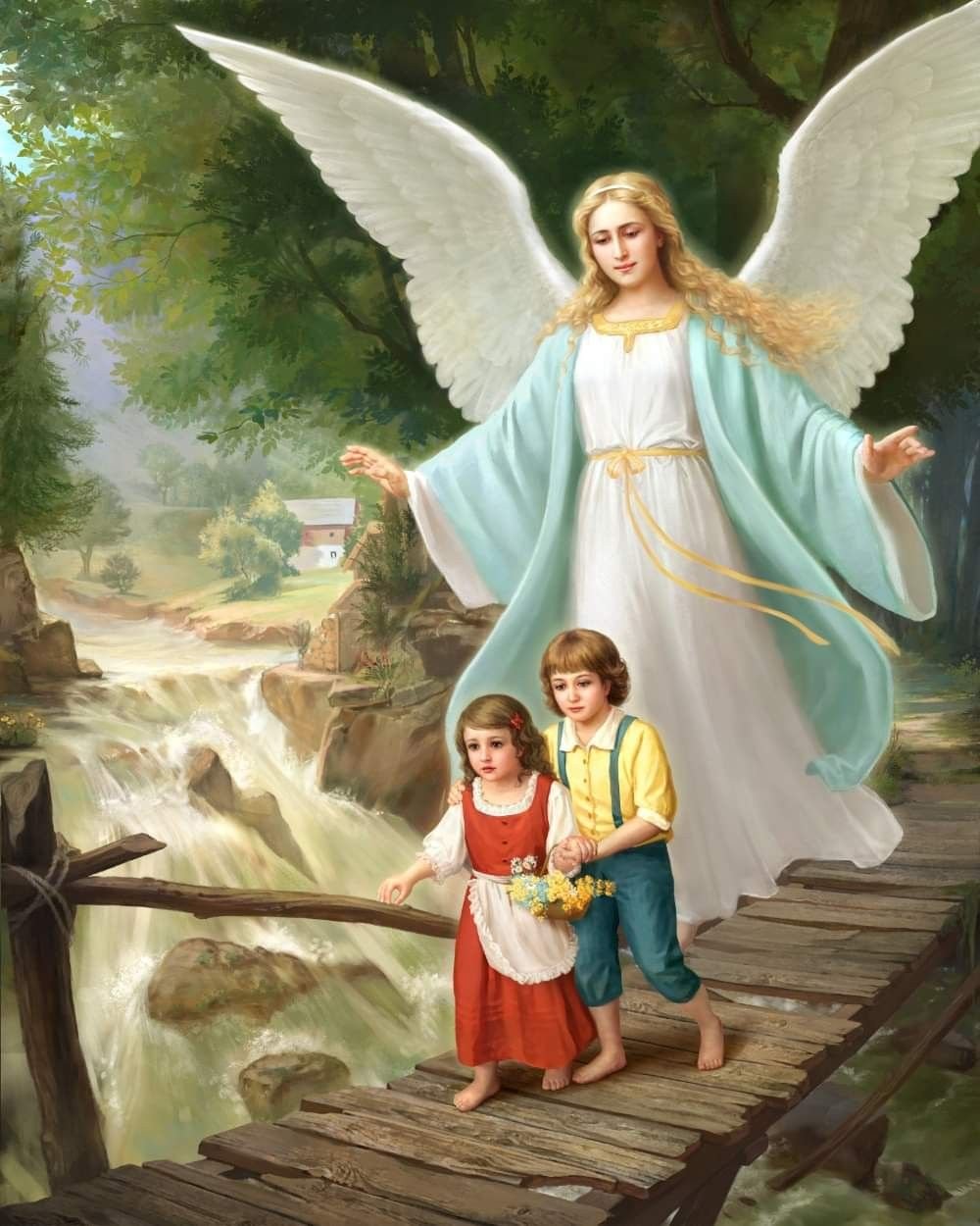 Solve PUZZLE - Guardian Angel Watching Over Children jigsaw puzzle ...