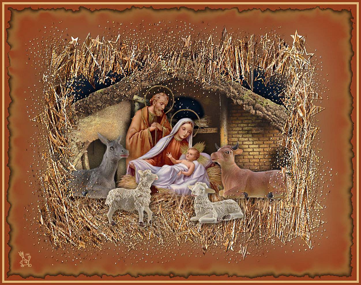 Solve CRÈCHE DE NOËL Tutorial My Version jigsaw puzzle online with 42 ...