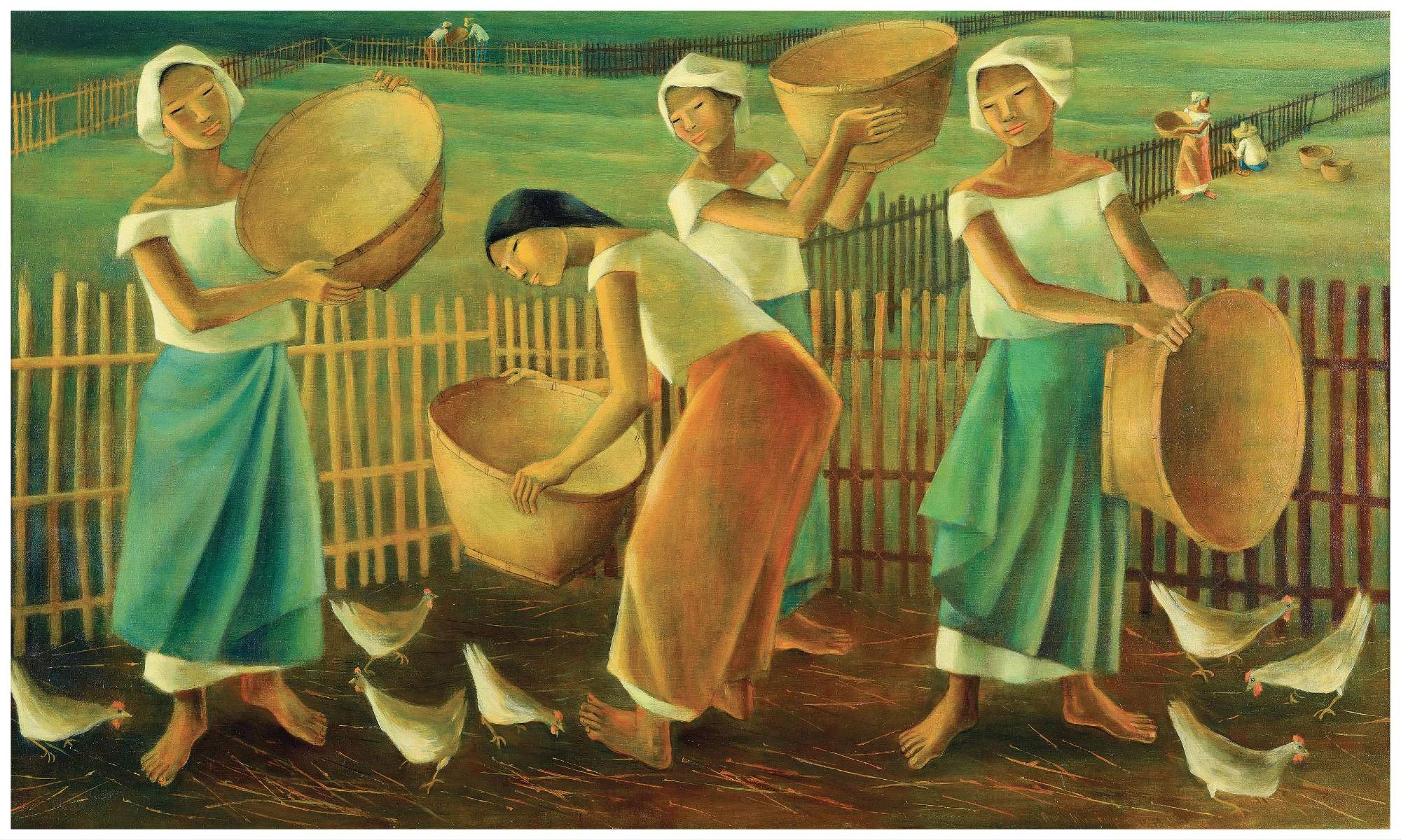 Solve Women Feeding Chickens ~ Anita Magsaysay-Ho (Philippines) jigsaw ...