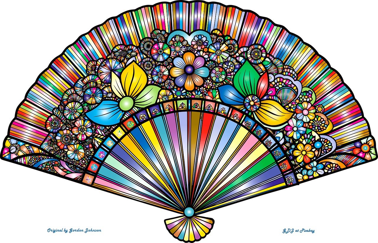 Solve Fancy fan jigsaw puzzle online with 96 pieces
