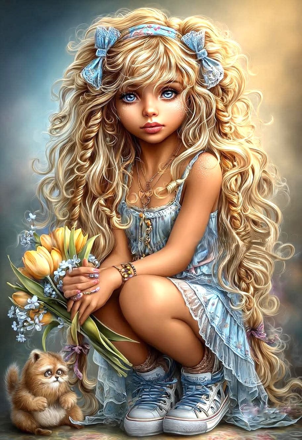Solve Long Golden Locks jigsaw puzzle online with 88 pieces