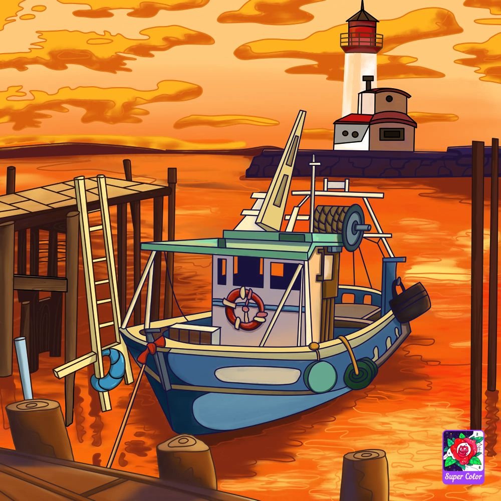 Solve PUZZLE - Tugboat At Dock jigsaw puzzle online with 81 pieces