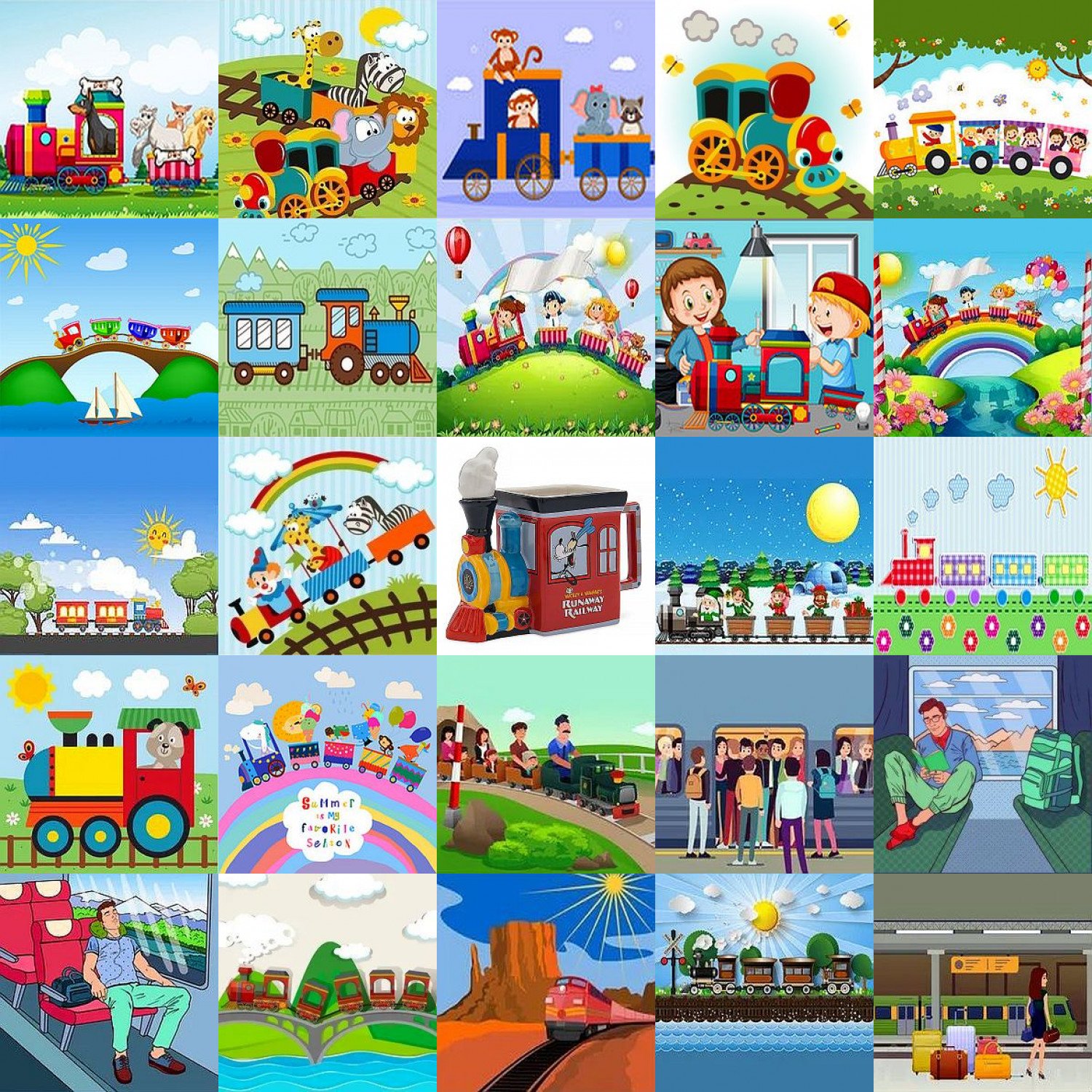 Solve Whimsical Trains 175b jigsaw puzzle online with 169 pieces