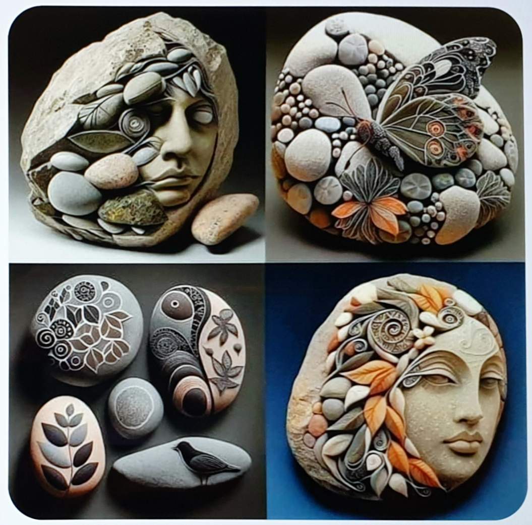 Solve PEBBLE ART jigsaw puzzle online with 25 pieces