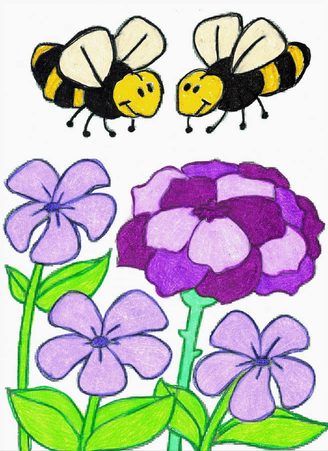 Solve Bees and flowers jigsaw puzzle online with 48 pieces