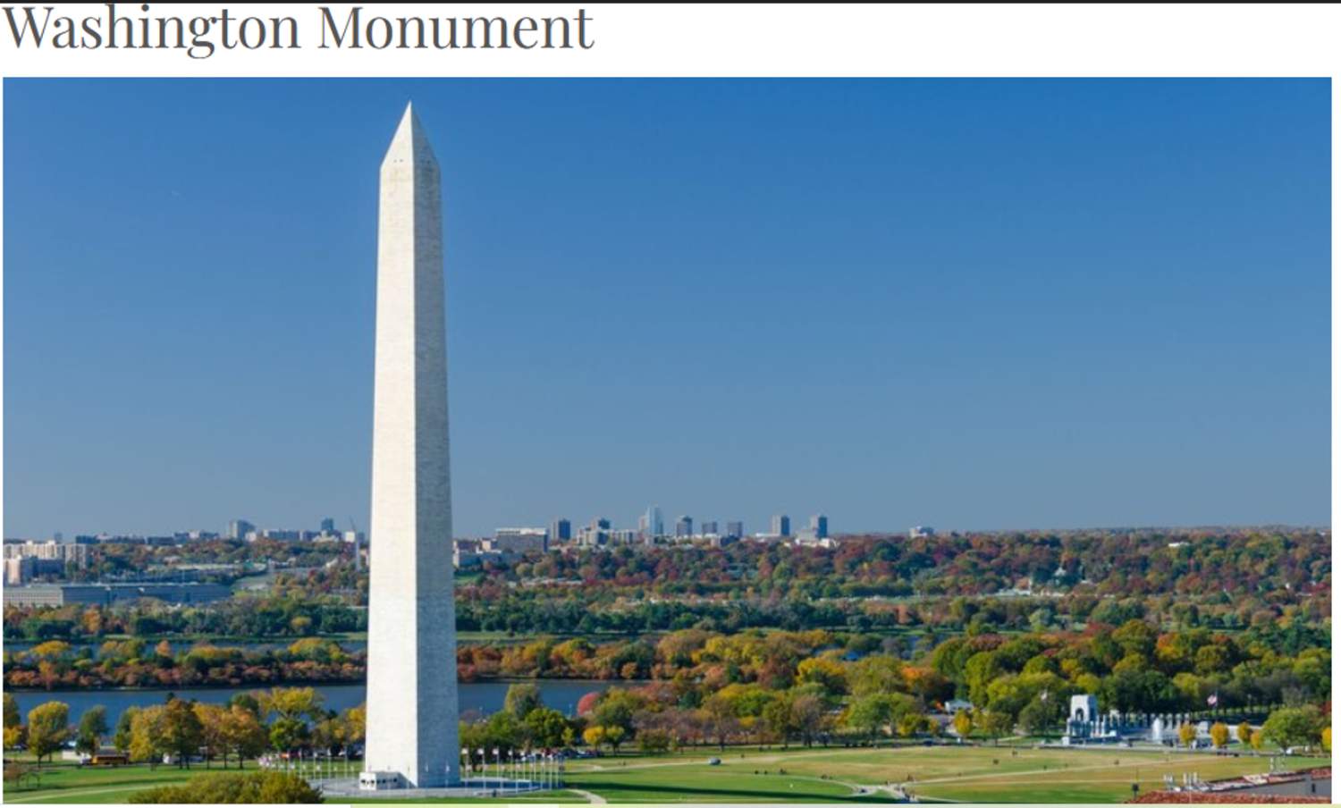 Solve MONUMENT-WASHINGTON jigsaw puzzle online with 40 pieces
