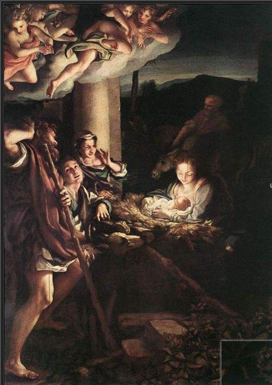Solve The Nativity Antonio Allegri (1489-1534) jigsaw puzzle online with 35 pieces