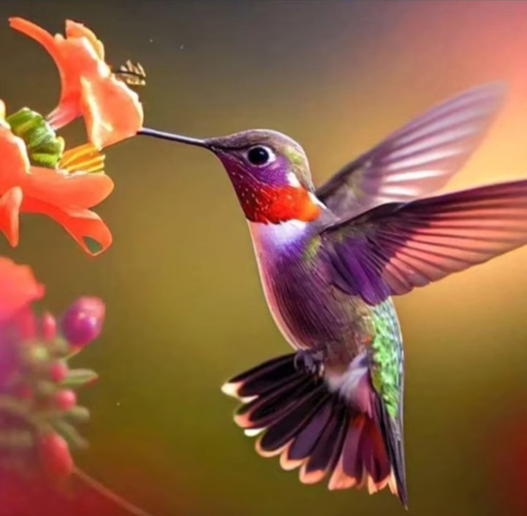 Solve Beautiful Hummingbird jigsaw puzzle online with 64 pieces