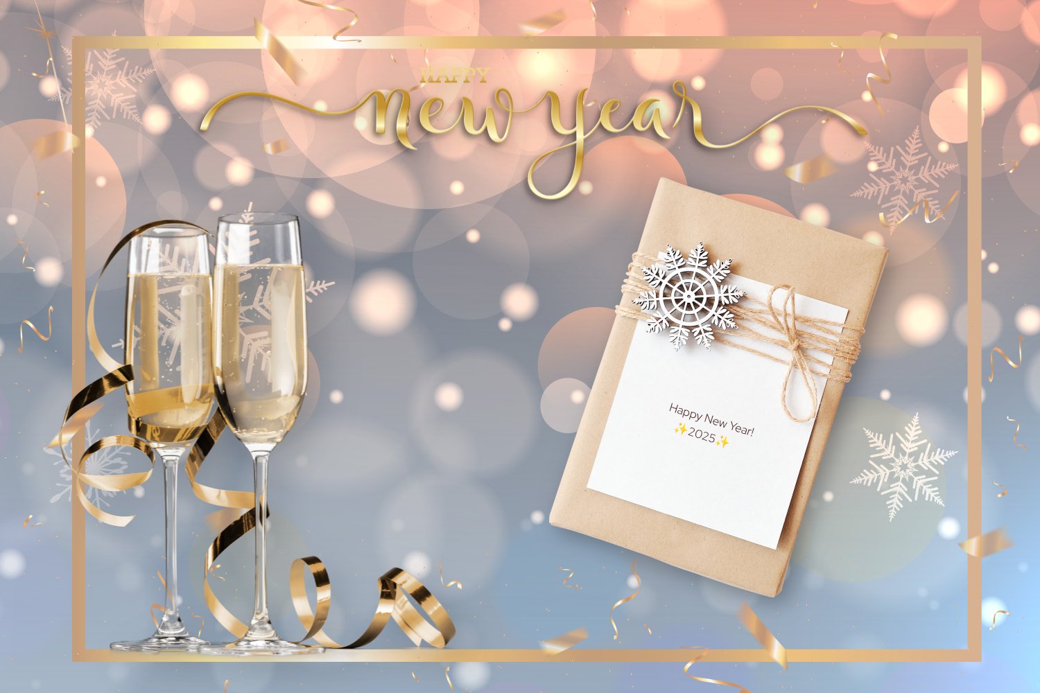 Solve Happy New Year 2025 jigsaw puzzle online with 198 pieces