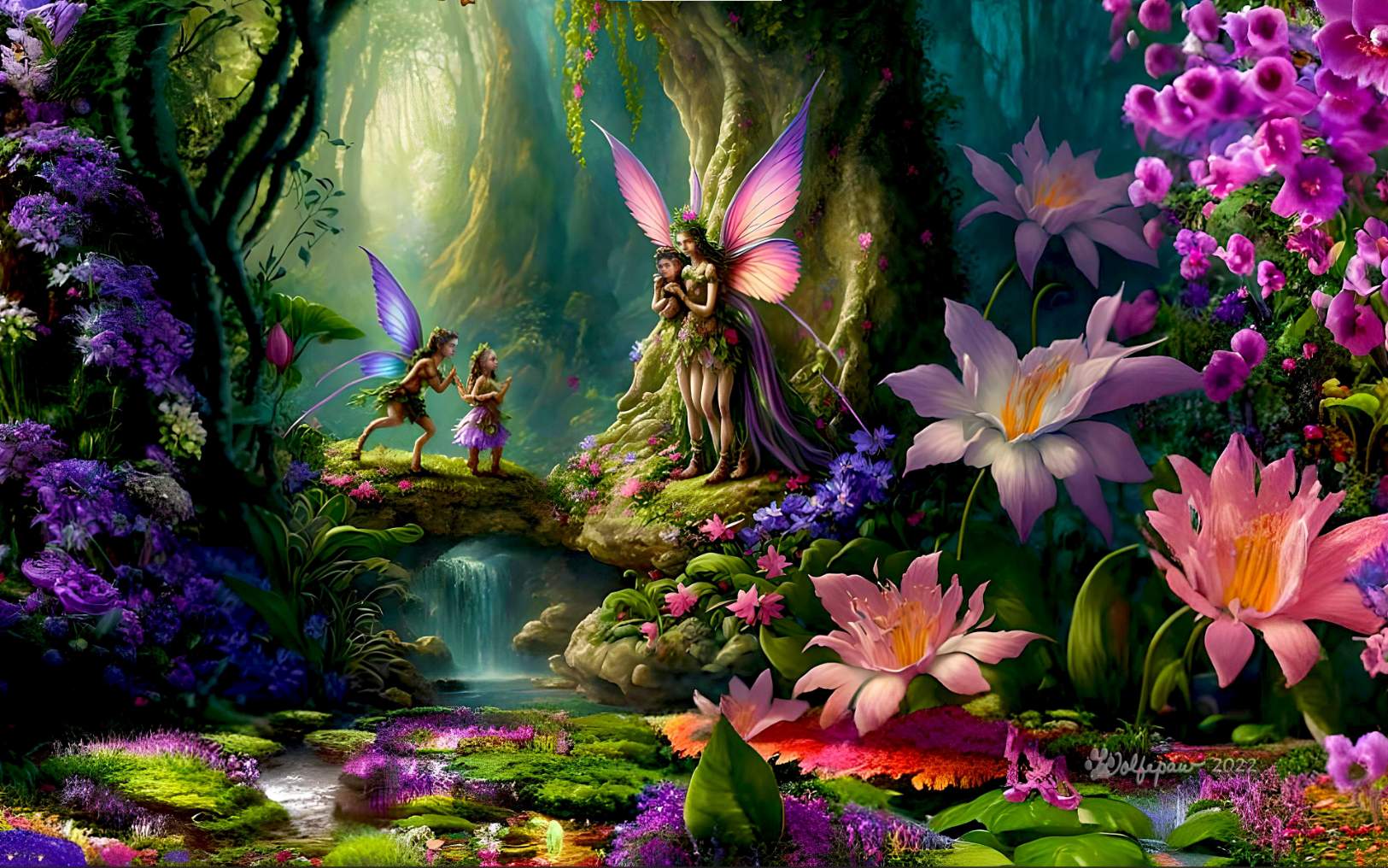 Solve AI - Magical Blooming Flower Forest jigsaw puzzle online with 104 ...