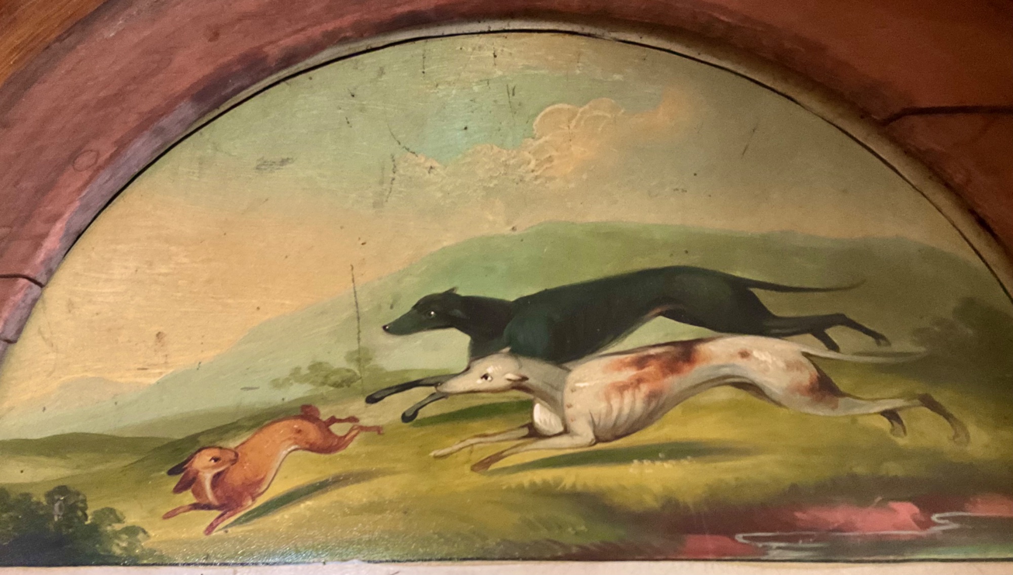 Solve Greyhounds Chasing a Rabbit, ca. +- 1800, enamel jigsaw puzzle ...