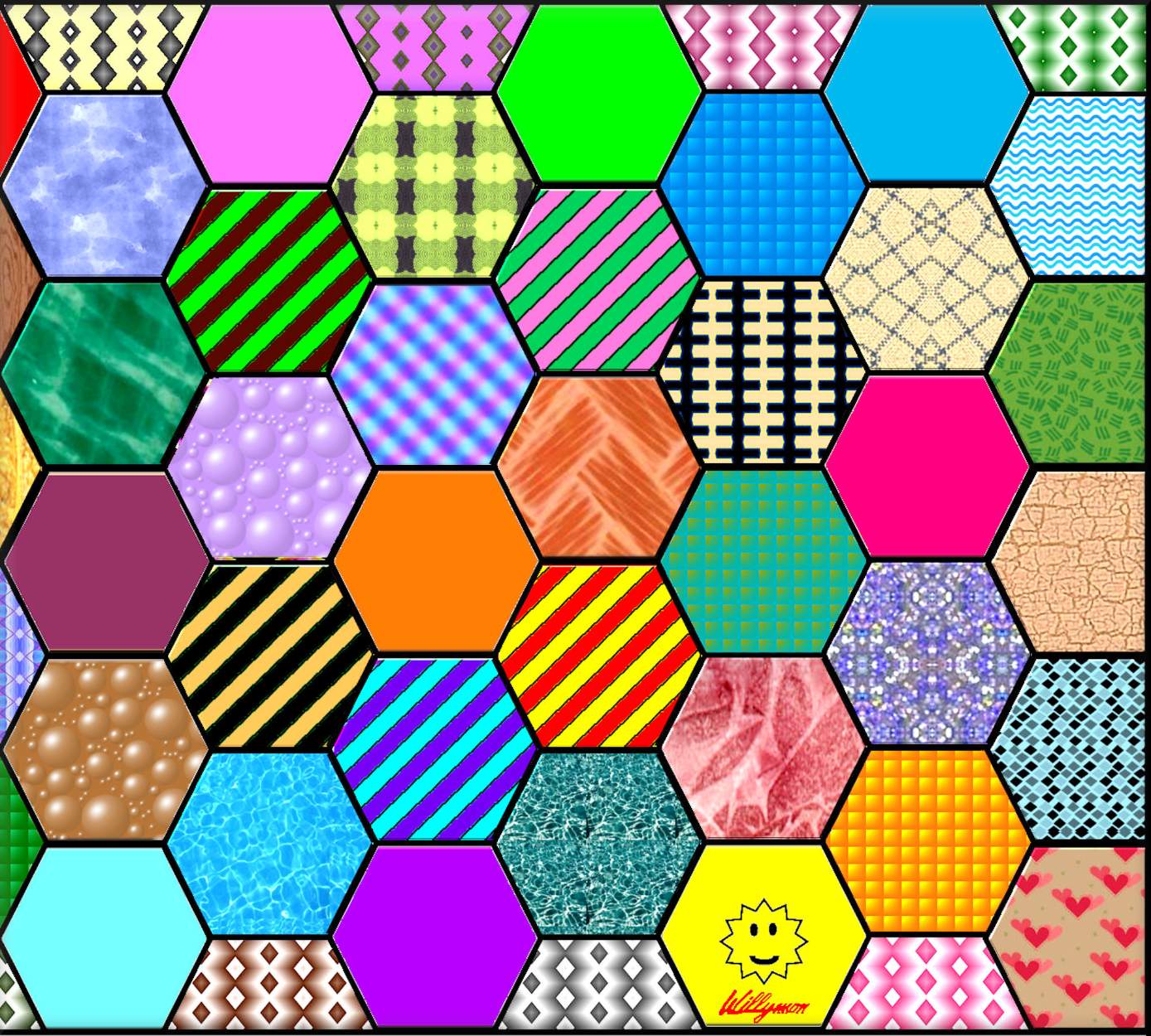 Solve hexagon fun 2 jigsaw puzzle online with 110 pieces