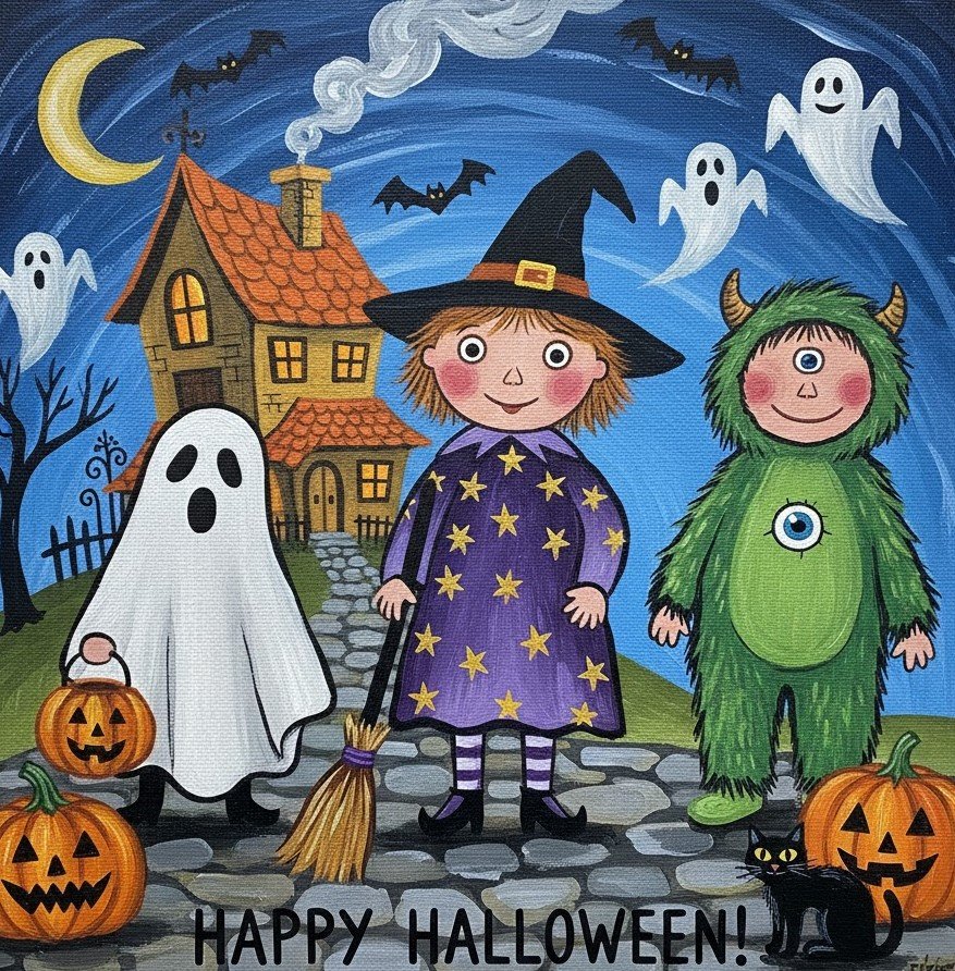Solve Scalable Halloween Trick or Treating Kids jigsaw puzzle online ...