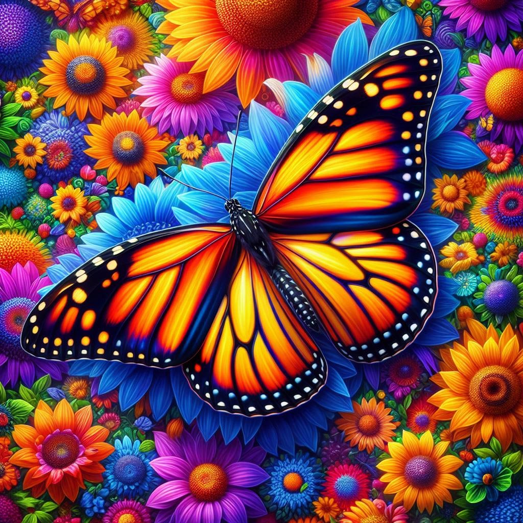 Solve Beautiful Butterfly Mable jigsaw puzzle online with 64 pieces