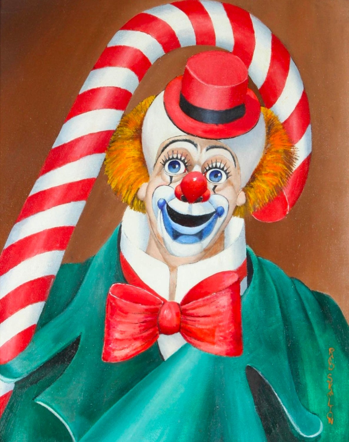 Solve Candy Cane Clown jigsaw puzzle online with 80 pieces