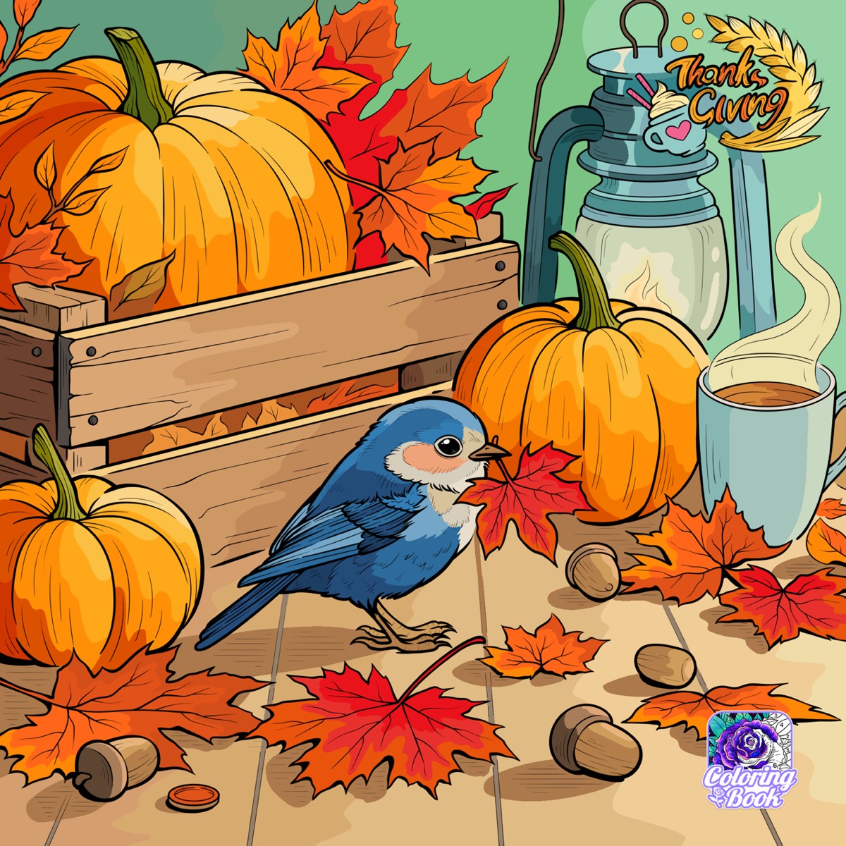 Jigsaw Puzzle | 144 pieces | Bluebird and Fall | Jigidi