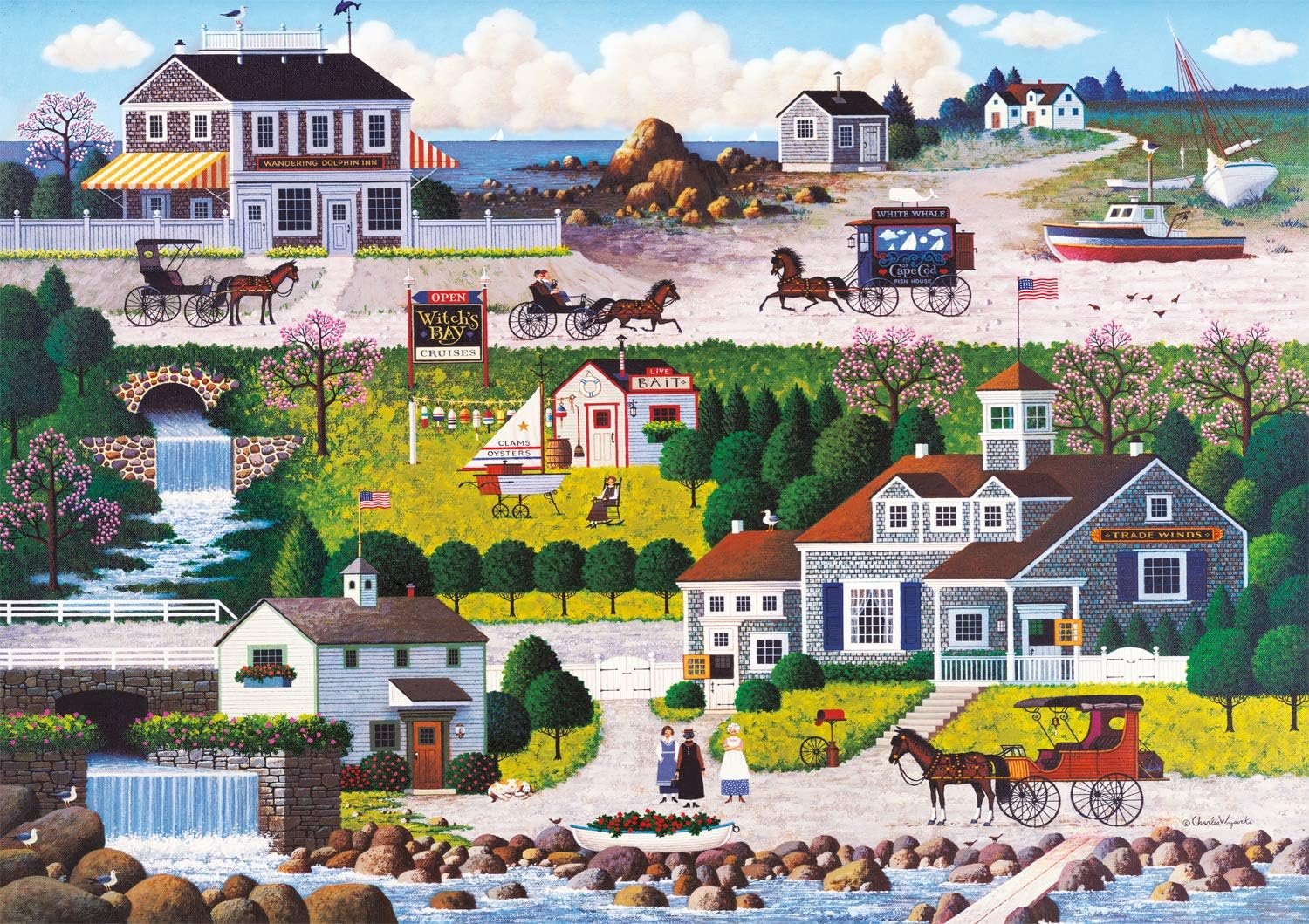 Jigsaw Puzzle | 352 pieces | Charles Wysocki - Cricket Hawk Harbor | Jigidi