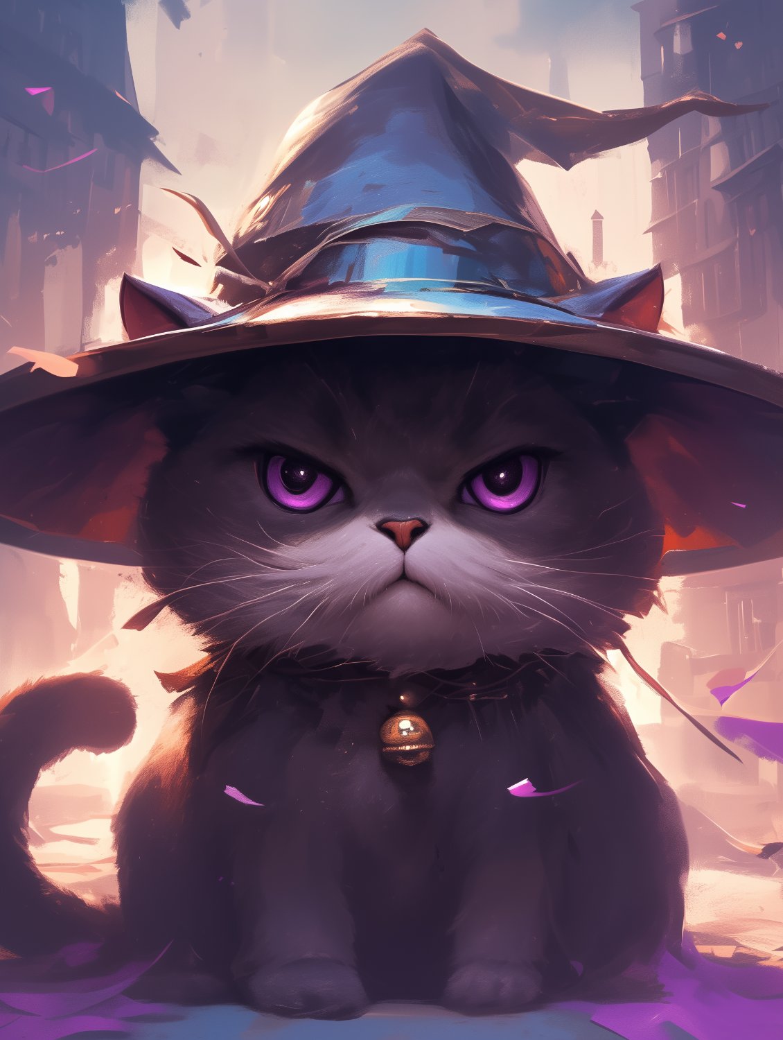 Solve Grumpy mage cat jigsaw puzzle online with 352 pieces