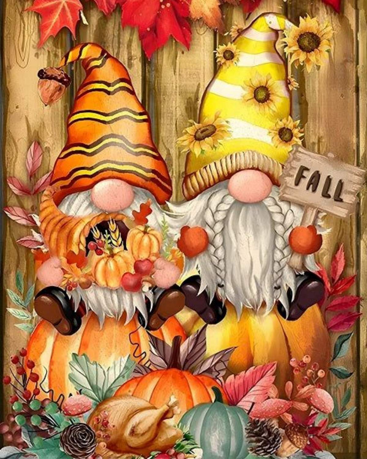 Solve Fall Gnomes (X-Large) jigsaw puzzle online with 300 pieces