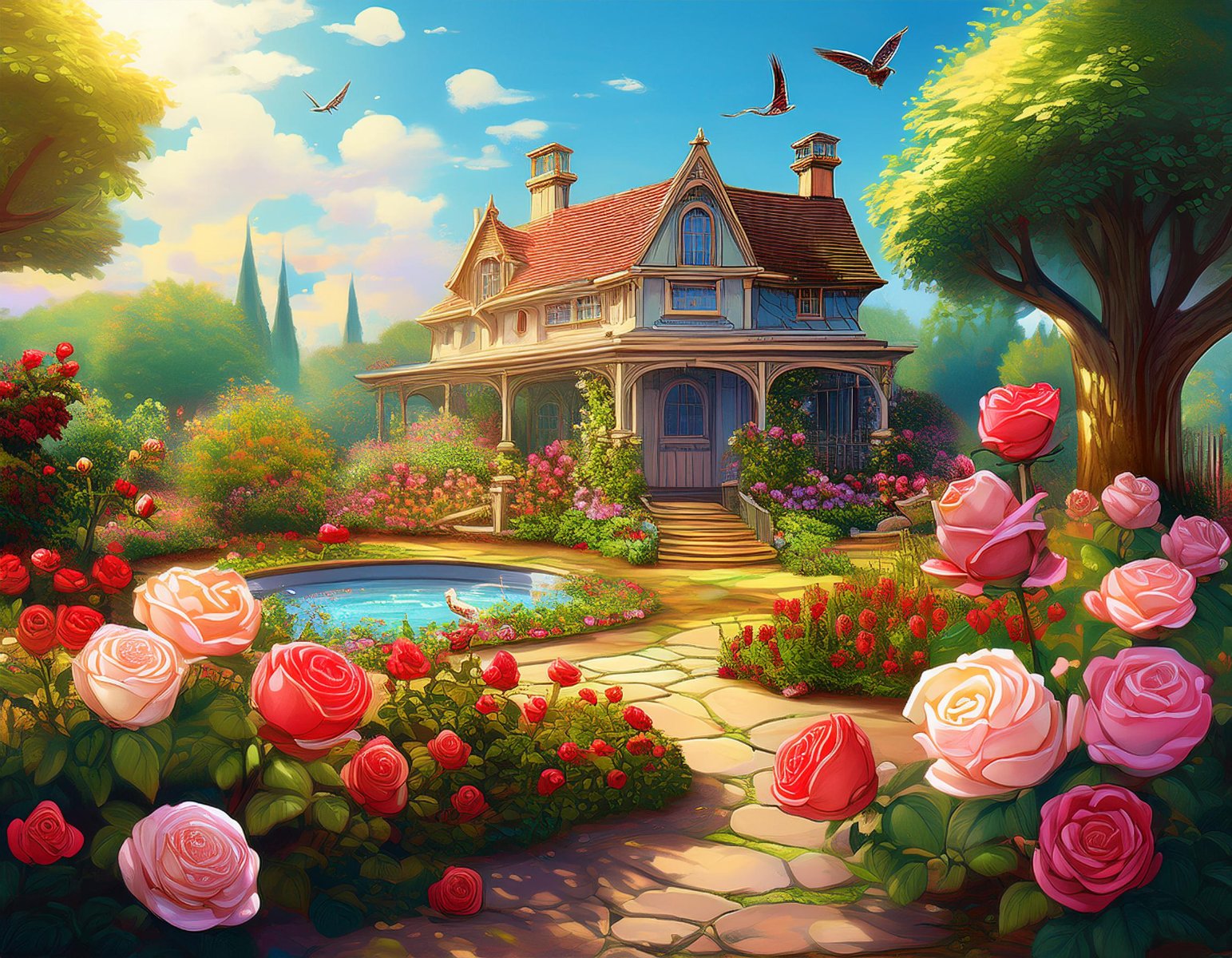 Solve Rose Garden jigsaw puzzle online with 48 pieces