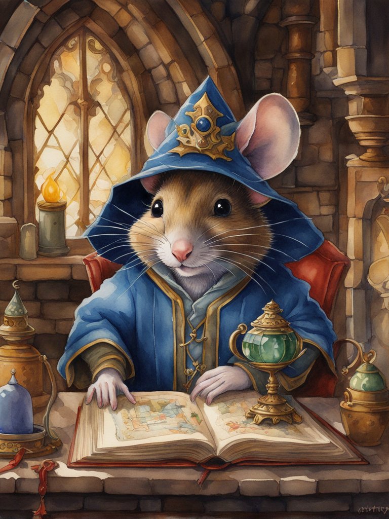 Solve Wizarding with Ancient Mouse Lore jigsaw puzzle online with 88 pieces