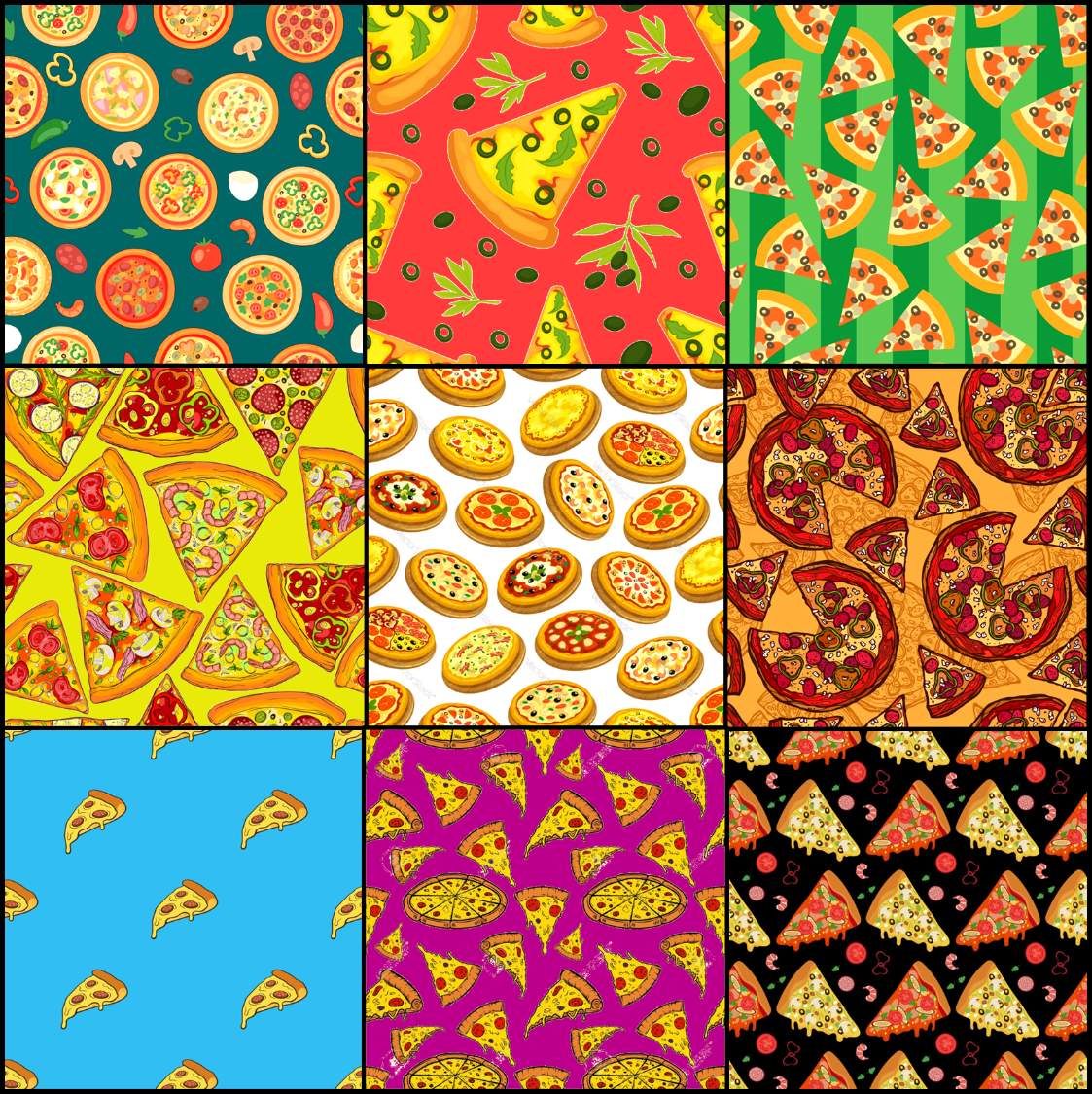 Jigsaw Puzzle | Pizza patterns 2 | 81 pieces | Jigidi