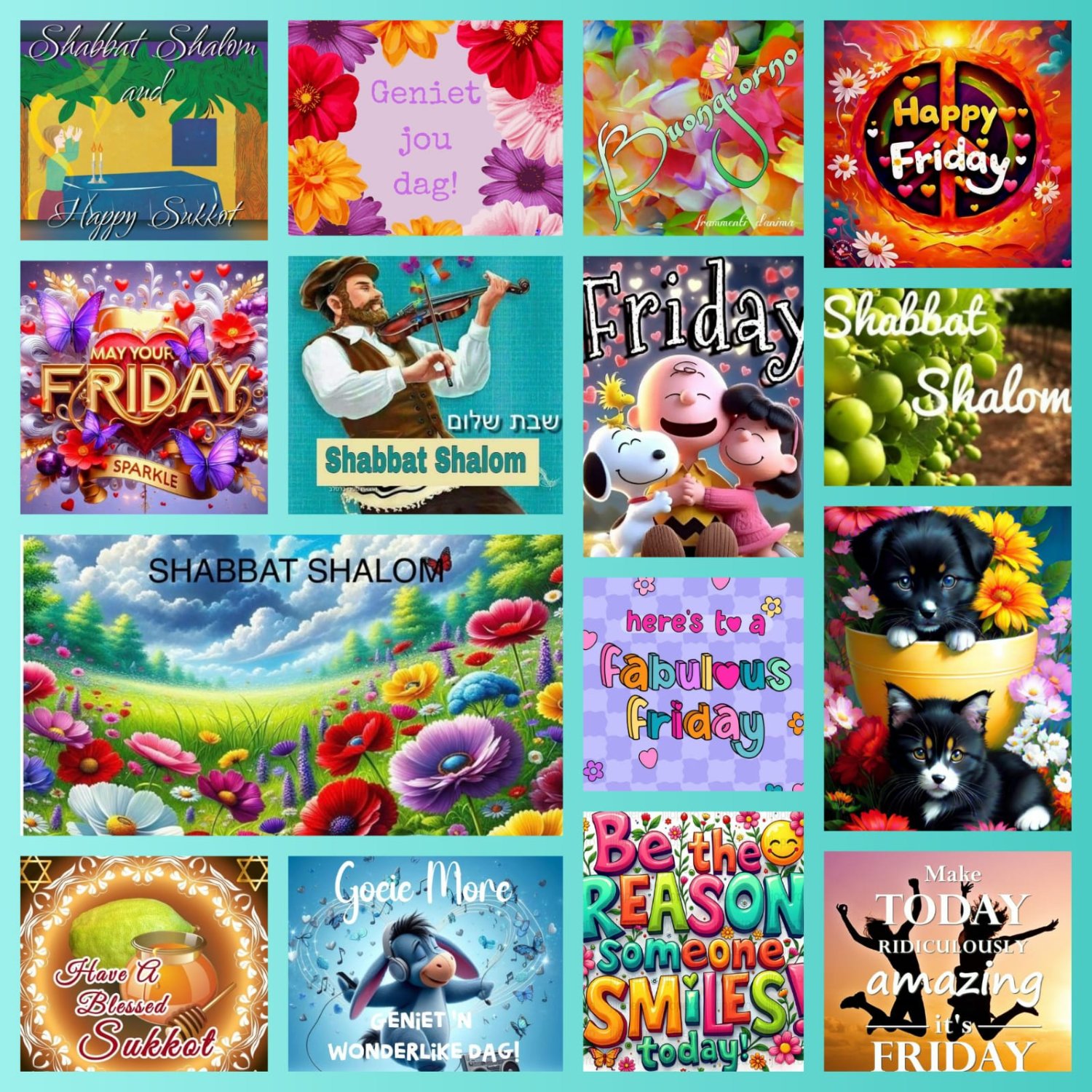 Solve FRIDAY GREETINGS jigsaw puzzle online with 81 pieces