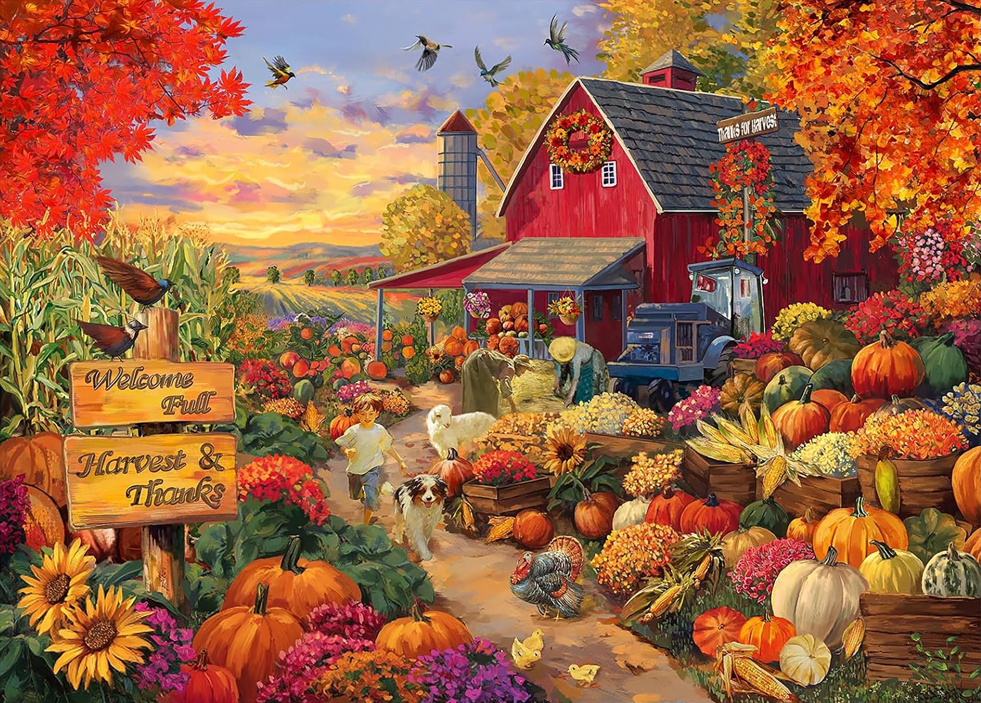 Solve Fall Harvest Thanksgiving jigsaw puzzle online with 352 pieces