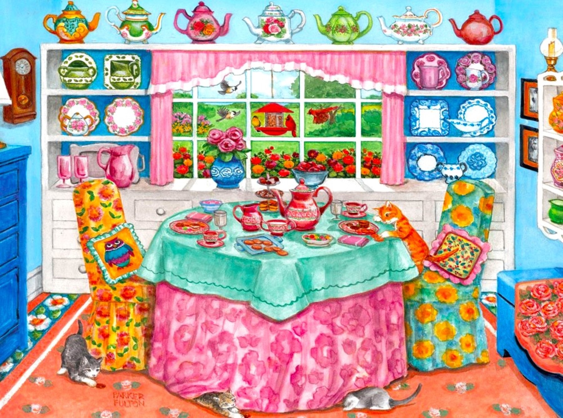 Solve Tea Room jigsaw puzzle online with 140 pieces