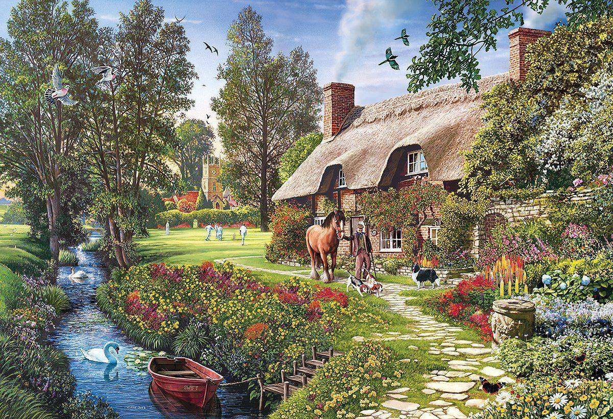 Solve Thatched Cottage jigsaw puzzle online with 70 pieces